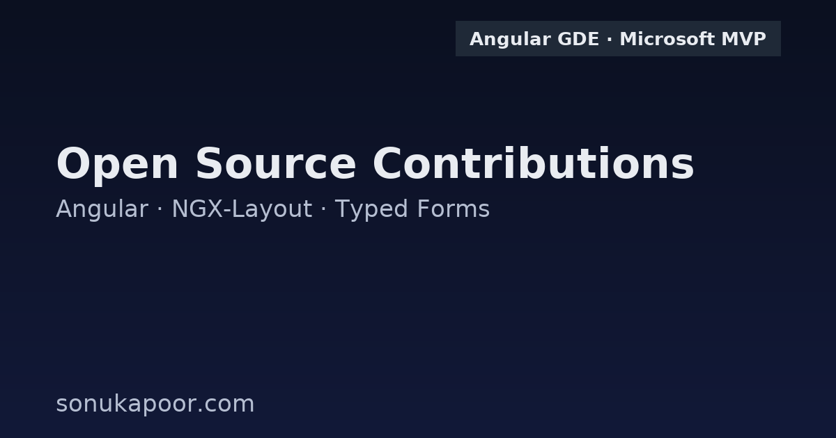 Open Source Contributions – Sonu Kapoor | Sonu Kapoor